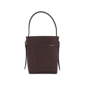 Valextra Beuteltaschen - Amaranto Calf Leather Small Bucket Bag - Gr. unisize - in Schwarz - f&uuml;r Damen