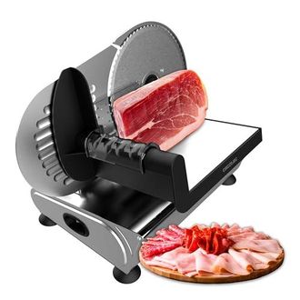 Cecotec Aufschnittmaschine aus Metall RockNcut Advance. 180W Leistung, 190mm Scheibe, Schnittst&auml;rkeneinstellung 0-15mm, abnehmbare Quickout-Scheibe, Edelstahl