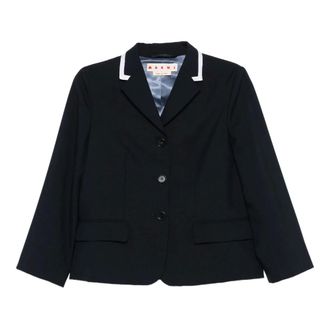Marni Femme, Vestes, Noir, Taille: 38 FR Blazer &agrave; Bordures Contrast&eacute;es