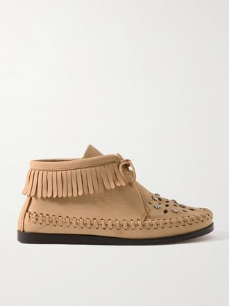 Isabel Marant Bottines En Daim &Agrave; Franges Et &Agrave; Ornements Felsa - Neutres