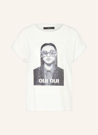 Oui T-Shirt Mit Pailletten weiss