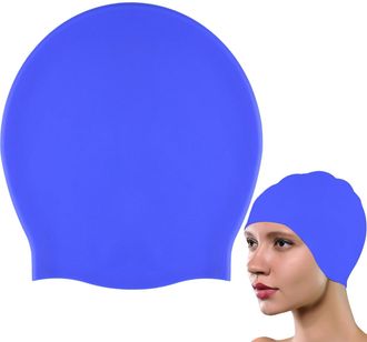 Generico Badekappe f&uuml;r erwachsene Frauen, Schwimmkappe, Schwimmkappe f&uuml;r Erwachsene, wasserdichter Schutz und bequeme Schwimmausr&uuml;stung f&uuml;r Scho&szlig;training, Wass