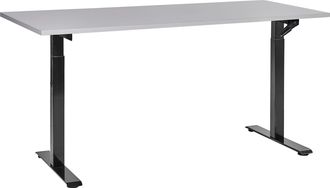 Beliani Höhenverstellbarer Schreibtisch mit Kurbel grau/schwarz 160x72 cm DESTINES