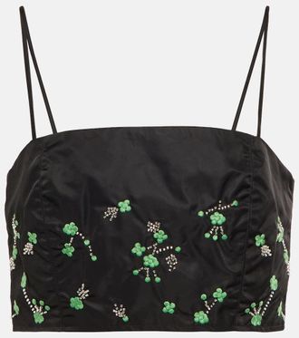 Ganni Verziertes Cropped-Top