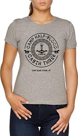Vendax Vendax Percy Jackson - Camp Half-Blood - Cabin Three - Poseidon T-Shirt Femme Gris