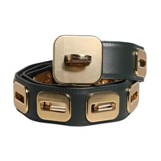 Dolce & Gabbana Goldfarbener Drehverschluss Lederg&uuml;rtel - - Accessories - Damen - Gr&uuml;n - ONE SIZE