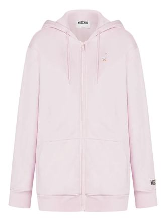 Moschino Kapuzenjacke mit Gänsestickerei - Rosa