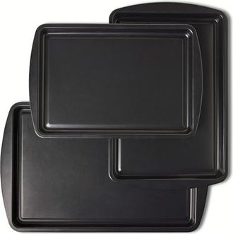 Amazon Basics Lot de 3 Plaques de Cuisson Antiadh&eacute;sives, Empilables, Passent au Lave-Vaisselle et au Four