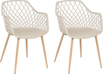 Beliani Set 2 Sedie Da Pranzo Plastica Beige Nashua