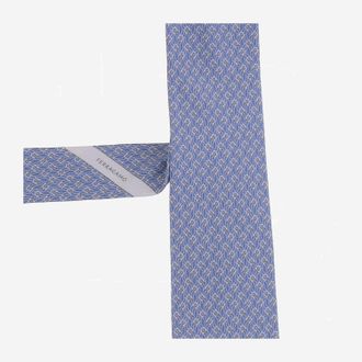Ferragamo Mens Silk Tie Sky Blue Ties & Bow