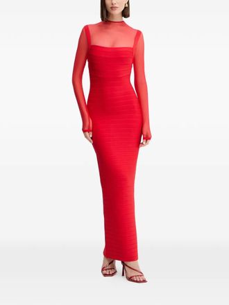 H&eacute;rve L&eacute;ger Lang&auml;rmeliges Ella Maxikleid - Rot