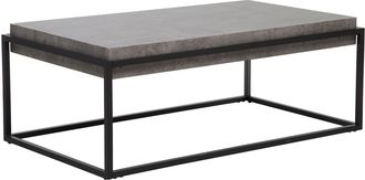 Beliani Couchtisch Betonoptik grau rechteckig Metallgestell schwarz 115 x 64 cm Altos