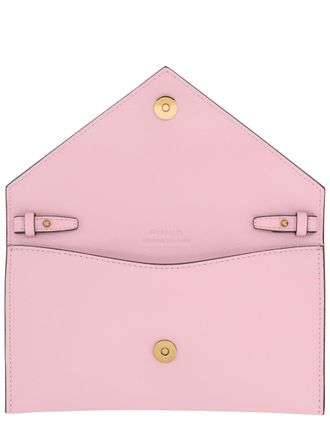 Pinko Womens Shoulder Bag Con Logo Pink Cow Leather