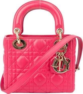 Dior Crossbody Bags - Christian Dior Quilted Leather Mini Lady Dior Hand - Gr. unisize - in Rot - f&uuml;r Damen