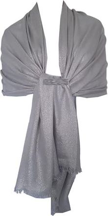 GFM Écharpe de soirée scintillante pour femme, SMX17-argent - (MN-SMX17-HLCH)