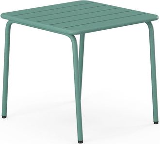 Vente-Unique Garten-Beistelltisch quadratisch - Metall - Mandelgr&uuml;n - MIRMANDE von MYLIA