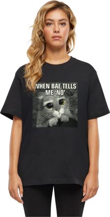 Merchcode Merchcode Womens MC1417-Shrek When Bae Tells me no Ladies Tee T-Shirt, Black, Large