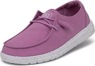 HeyDude Hey Dude Wendy Slub Canvas MOC Toe Shoes, Violet, 37 EU