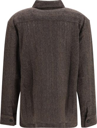 Missoni Cashmere-Blend Zig Zag Knit Shirt - Brown