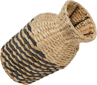 Happyyami Rustikale Rattanvase Handgeflochtene Pflanzvase Vielseitiger Blumenhalter aus Stroh f&uuml;r Wohnraumdekoration Hochzeit Badezimmer und Tischdeko