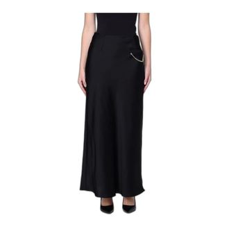 A|X Armani Exchange Gonna Lunga in Raso - Femme - Jupes - Noir - Taille: 36 FR