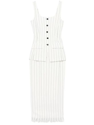 SIMKHAI robe Xandria à coupe mi-longue - Blanc