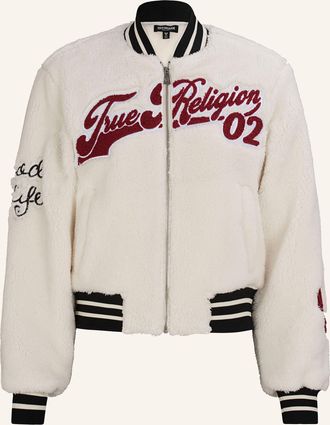 True Religion Collgejacke Chenille Bomber weiss