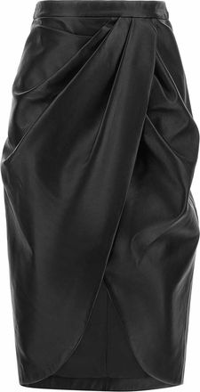 Balmain Jupe En Cuir - Noir