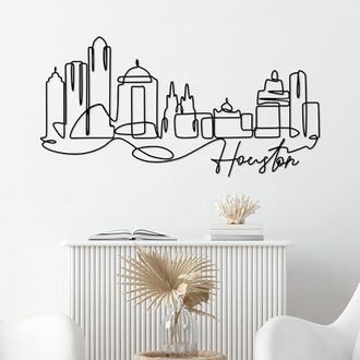 Hanah Home Stylish Black Decorative Metal Wall Accessory, 120 x 59 x 1.5 cm | 100% Metal, 2 mm Thickness | Lightweight & Modern Design for Home Decor