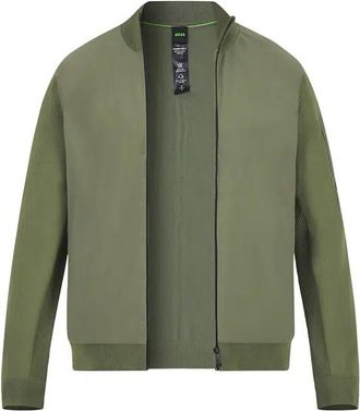 HUGO BOSS Herren Sweatjacke gr&uuml;n unifarben