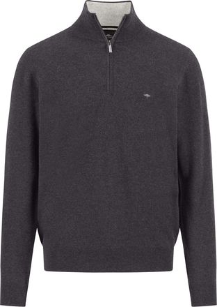Fynch-Hatton Troyer aus Kaschmir-Mix mit Reißverschlusskragen Charcoal / 3XL