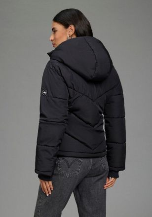 Polarino Steppjacke Puffer Jacke mit Kapuze, figurumspielend, w&auml;rmend