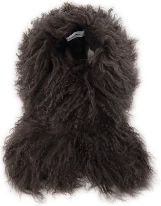 Yves Salomon Femme, Accessoires, Brun, Taille: ONE Size Echarpe en agneau de Mongolie