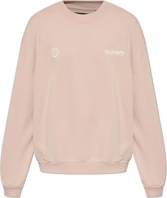 AllSaints Homme, Sweatshirts et sweats &agrave; capuche, Rose, Taille: L Emblem Crew Neck Cotton SweaT-shirt