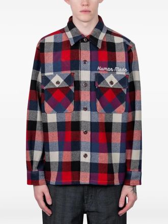 Human Made checked-pattern pocket shirt jacket - Rot