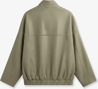 Frankie Shop Womens Faux Leather Jacket Veren Green Polyurethane