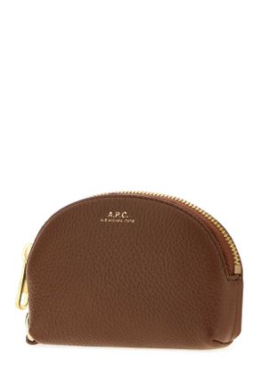 A.P.C. Womens Brown Leather Monnaie Card Holder Noisette Portafogli Wallet