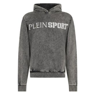 Plein Sport Washed Hoodie Crackle Scratch - - Sport - Herren - Schwarzk - 3XL