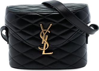 Saint Laurent Hobo Bags - Quilted Lambskin Monogram June Box Bag - Gr. unisize - in Schwarz - f&uuml;r Damen