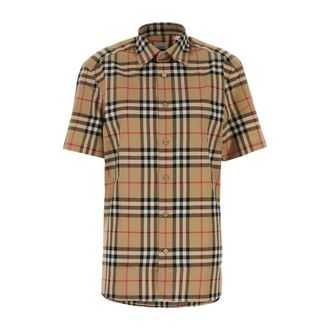 Burberry Homme, Chemises, Multicolore, Taille: XL Chemise en popeline brod&eacute;e