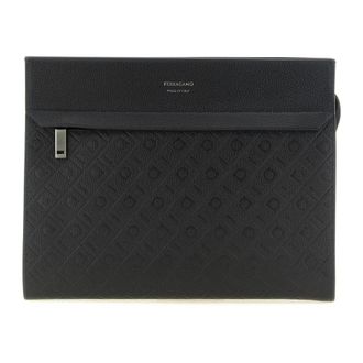 Ferragamo Homme, Sacs, Noir, Taille: ONE Size Pochette Monogramme