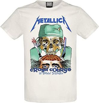 Metallica Amplified Collection - Crash Course in Brain Surgery Homme T-Shirt Manches Courtes Beige M