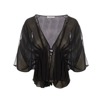 Max Mara Damen, Blusen & Hemden, Schwarzk, LGr&ouml;&szlig;e