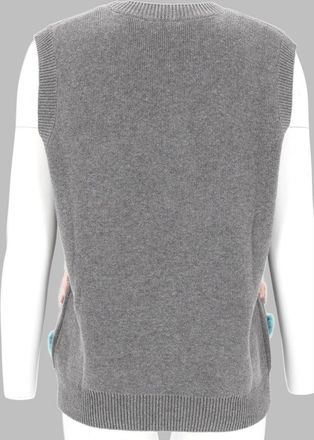 Ganni Floral Appliqu&eacute; Gilet - Gray