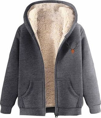 Generic Veste polaire pour homme - Manteau moelleux de style américain 2025 - Sweat-shirt dhiver pour homme - Velours épais - Chaud et résistant au froid - Po