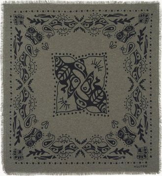 Kujten Bandana cachemire tricotage jersey imprim&eacute; - Grand Bandana Hachiko Inuit