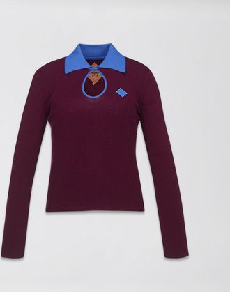 MCM Rippstrick-Poloshirt aus Merinowolle VINEYARD WINE WOOL