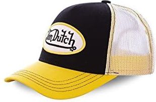 Von Dutch Casquette avec Mesh Unisexe Casquette Noir/Jaune 50% Coton, 50% Polyester