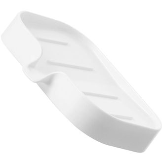 Hemobllo Wandmontierte Seifenschale mit Abtropffl&auml;che Rutschfester Seifenhalter aus Kunststoff Selbstklebend f&uuml;r Badezimmer K&uuml;che und Balkon ohne Bohren Wei&szlig;