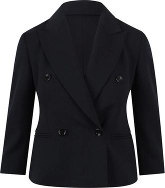 Max Mara Femme, Vestes, Bleu, Taille: 38 FR Dorico Cropped Blazer